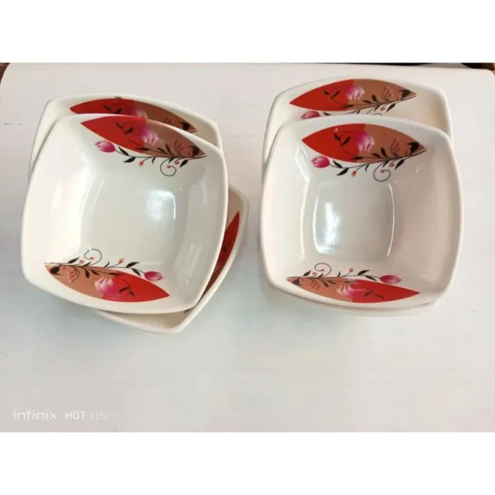 2/2 Melamine Bowl Square Shape (06 pieces) Set. Melamine bati set ...
