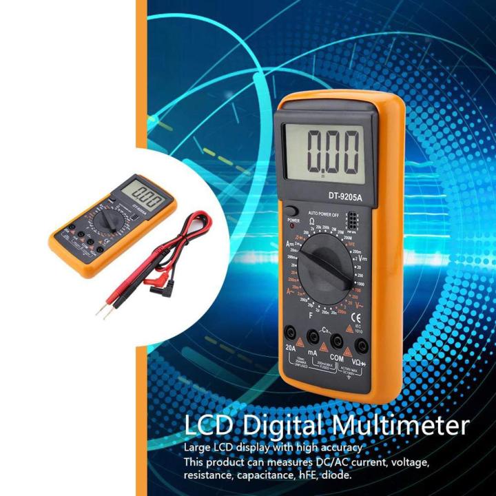 Digital Multimeter Volts Amps Resistors Ohms Tester Electric Voltmeter ...