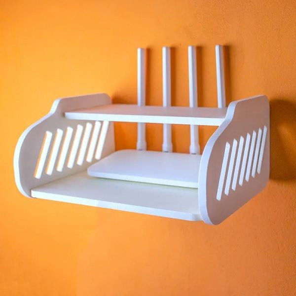 New Wifi Router Stand Double Layer Wall Mounted Home decorator PVC ...