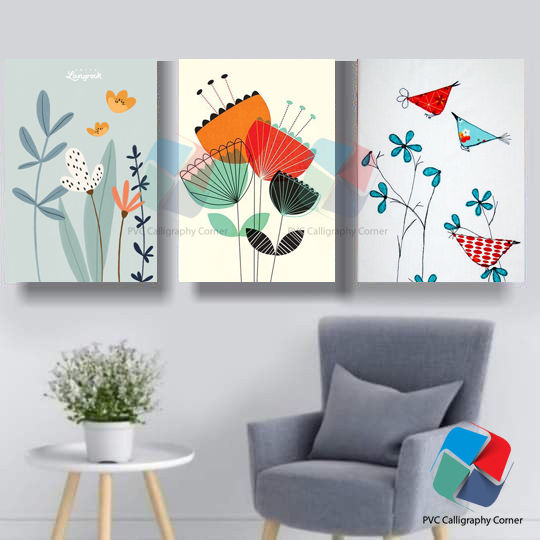 3-Piece PVC Wall Poster Set with 3mm Board for Home Decor - Easy to ...
