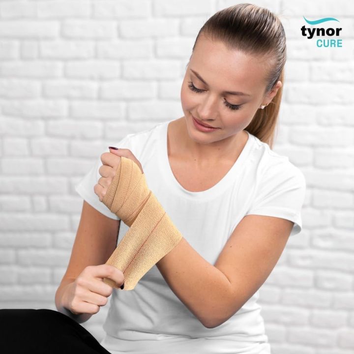 Tynor Tynocrepe Cotton Elastic Crepe Bandage, 10cm x 4m, Compression ...