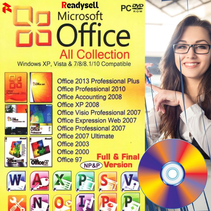 Office DVD Disk (All Collection) with windows 7/8/8.1/10,XP and Vista ...