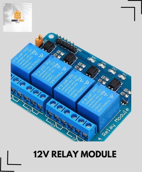 12V Re-lay Module DC 12V Four Channel Isolated Relay Control Module ...