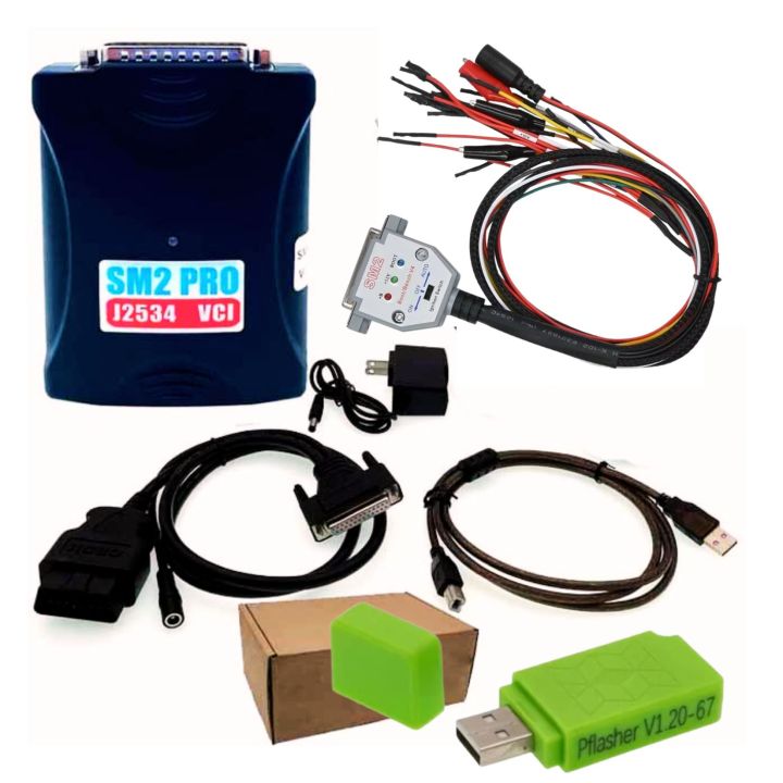 SM2 Pro J2534 Pass Thru VCI 2in1 Automobile Scanner & ECM TCM Programmer Read Write Tool Support ...