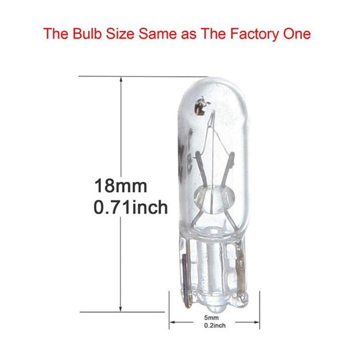 20Pcs T5 17 86 206 286 Halogen Bulb Car Instrument Panel Lamp 1.2W ...