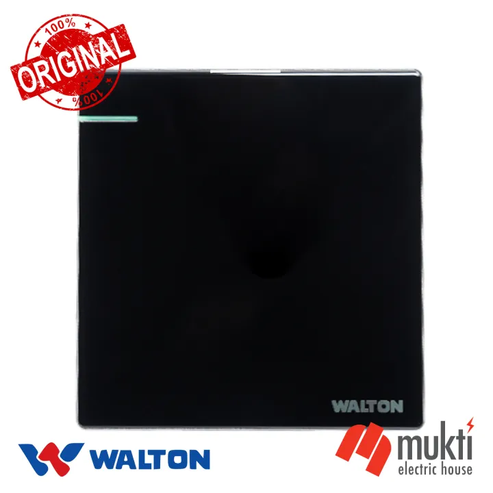 WALTON CRYSTAL BLACK Series 16A One Gang Switch Socket 1Gang | Daraz.com.bd