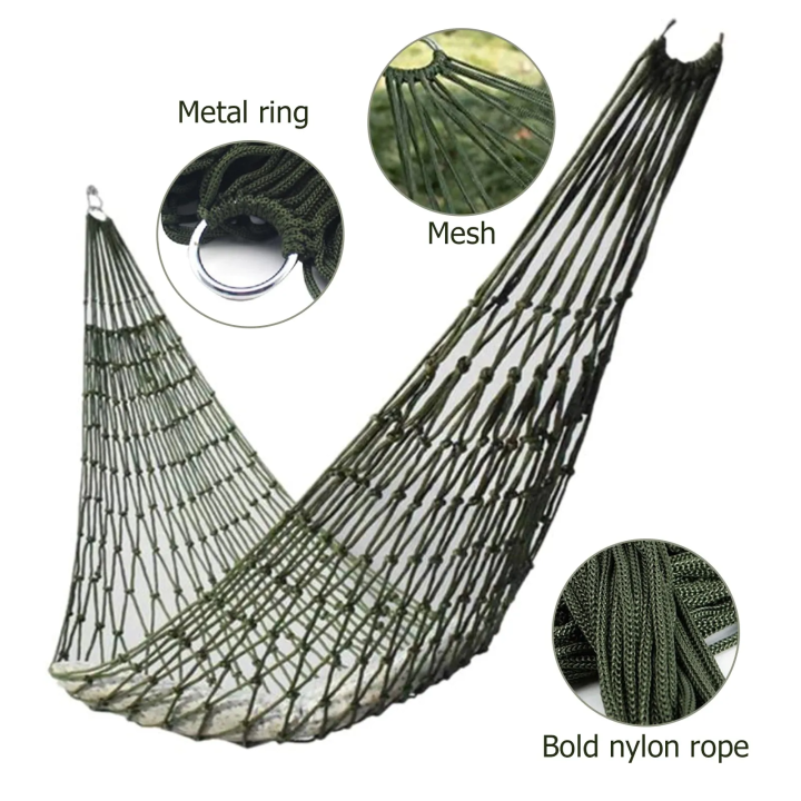 Net Hammock Outdoor Camping Mesh Hammocks Garden Beach Swing cots ...