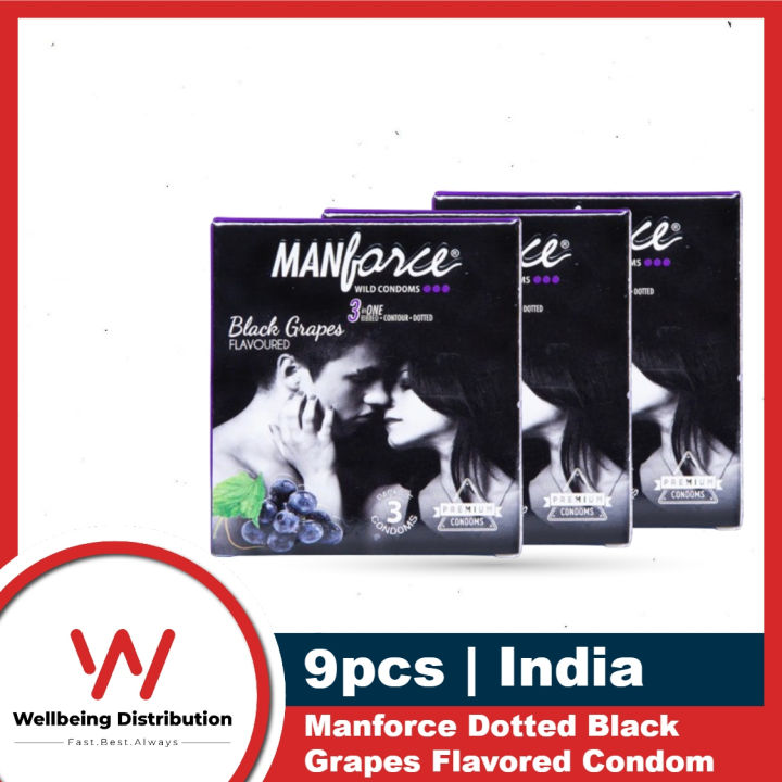 Manforce Wild Condom Black Grapes Flavored 10pcs / 9pcs Pack 3in1 ...