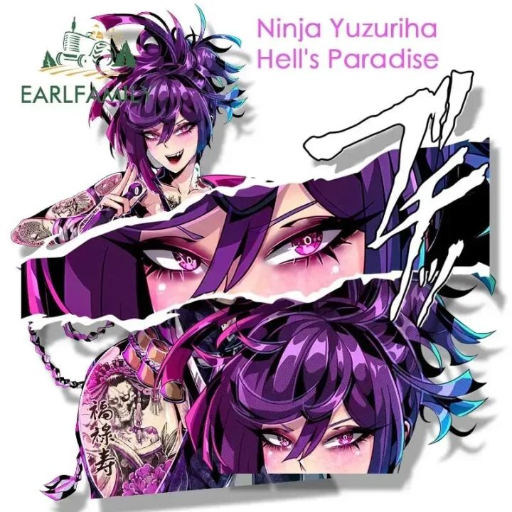 EARLFAMILY Gyaru Ninja Yuzuriha Fanart Car Sticker Anime Sketch Waifu ...