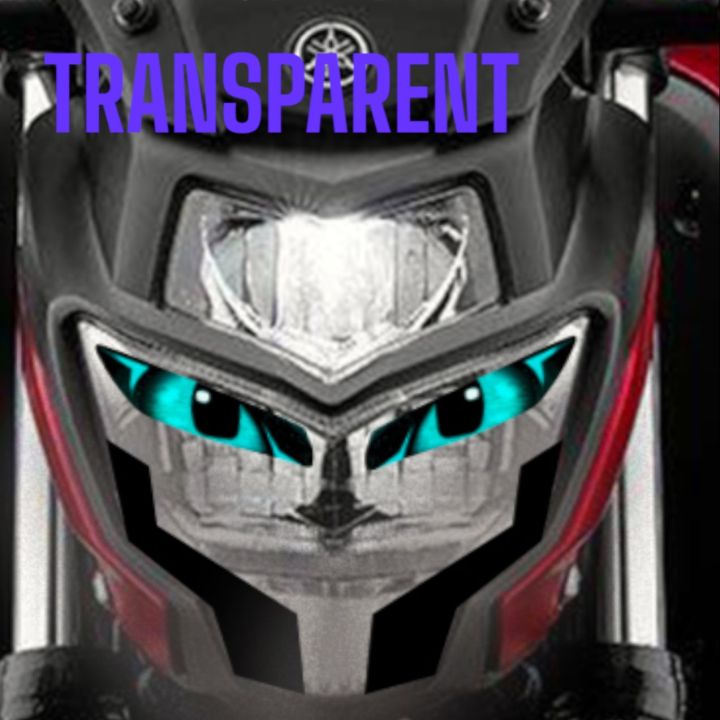 YAMAHA FZ V3 TRANSPARENT CAT'S EYE STICKER BLACK AND GREEN ( PAIR ...