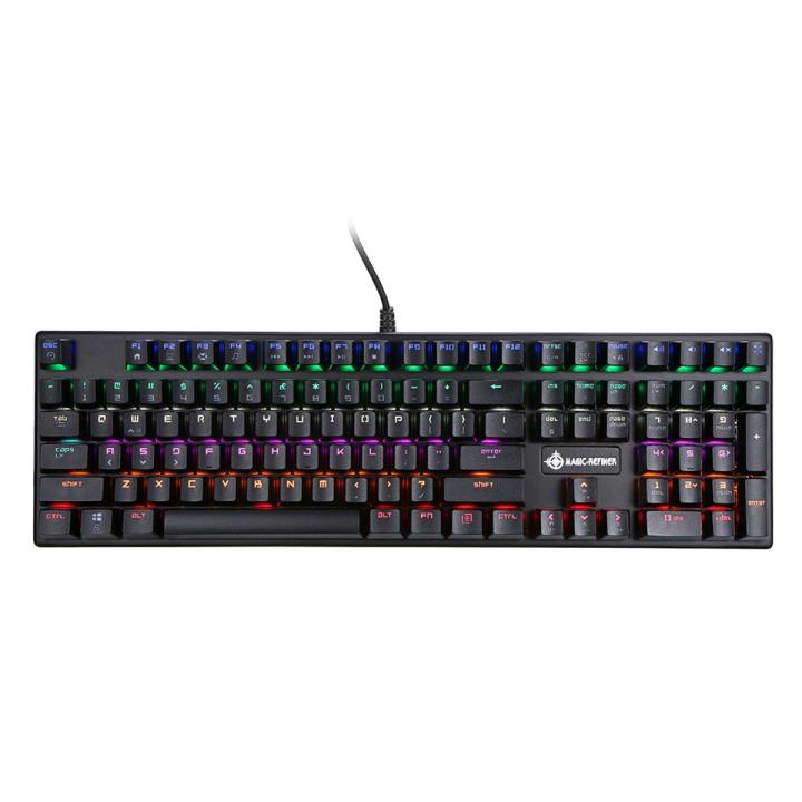 MAGIC-REFINER Mechanical Keyboard Square Keycap Gaming Keyboard 108 ...