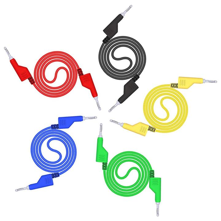 5PCS Stackable Banana to Banana Plug Test Leads Soft Electrical Test ...