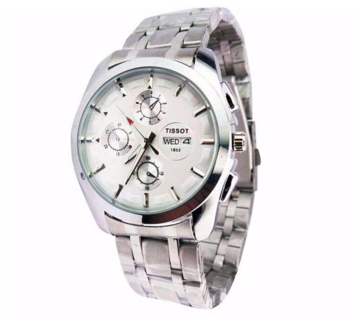 Stainless Steel Analog Watch For Men-Silver | Daraz.com.bd