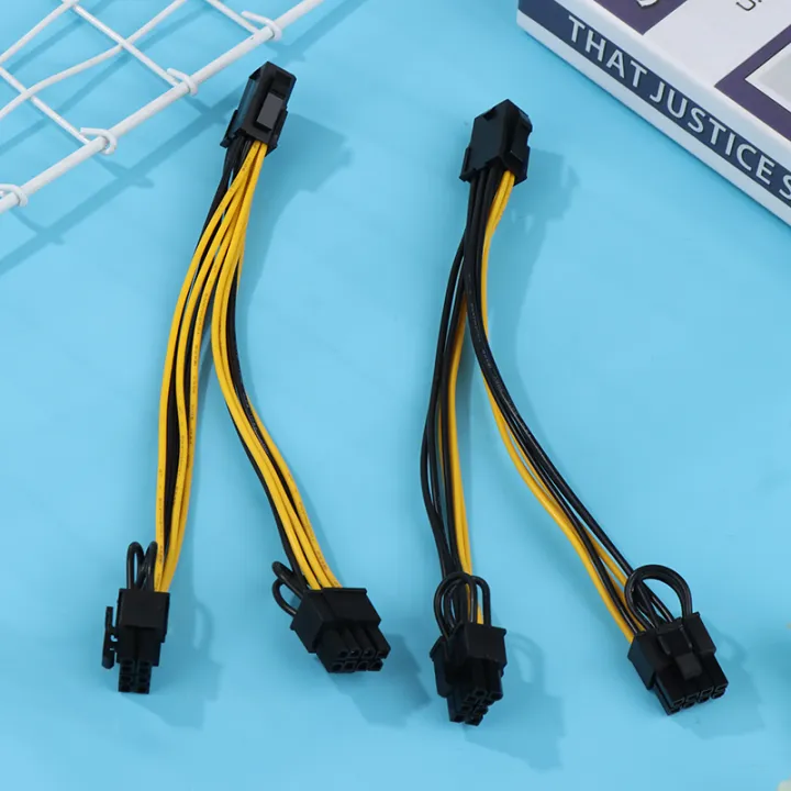 (NEW)1pc 6-pin PCI Express to 2 x PCIe 8 (6 2) pin splitter hub power ...