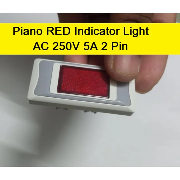 Piano RED Indicator Light AC 250V 5A 2 Pin Brass Contact RED Indicator ...