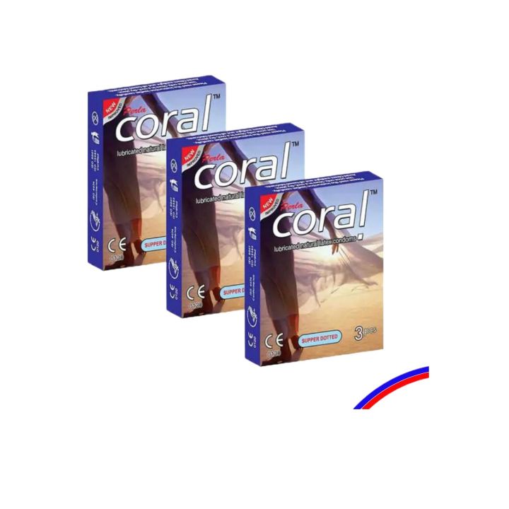 Coral Super Dotted Lubricated Natural Latex Condom for Men | Combo Pack ...