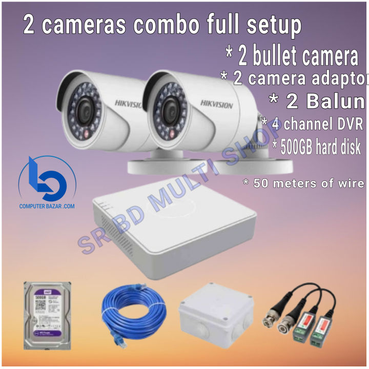 Hikvision CCTV Camera Package 02 Pcs With all Accessories FOR YOU ...