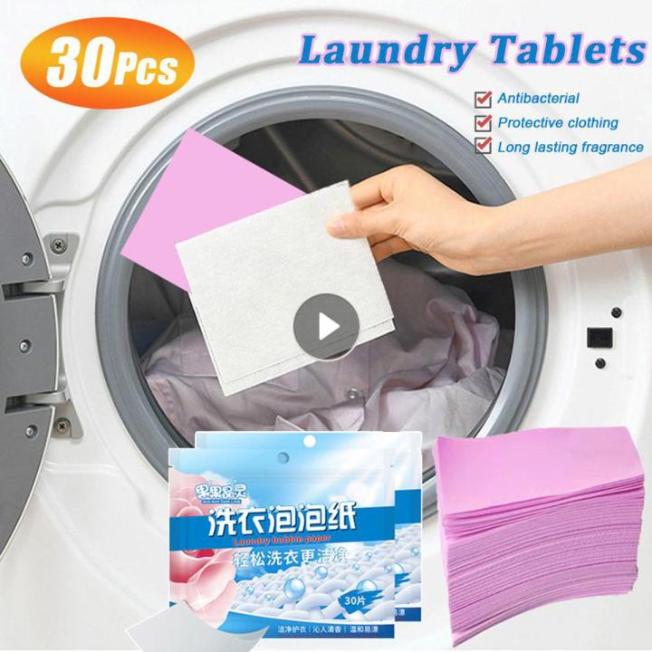 30PCS Laundry Tablets Strong Decontamination Concentrated Washing ...