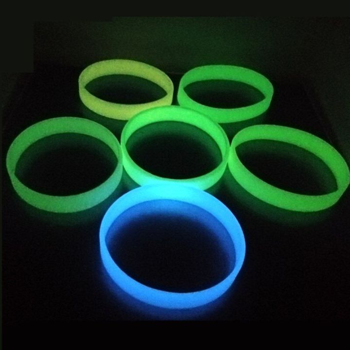 50pcs Glow in the Dark Power Silicone Bracelets Luminous Hologram ...