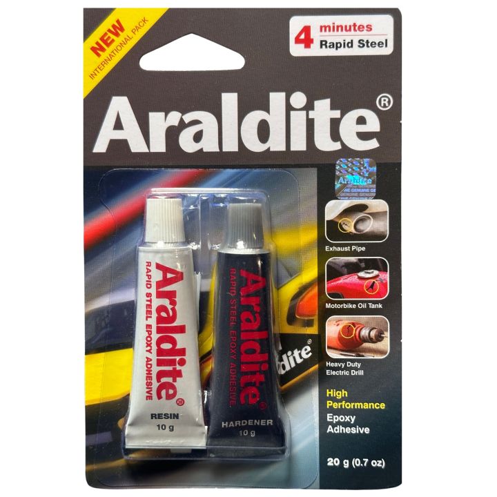 Araldite RAPID STEEL 4 Minutes High Performance Epoxy Adhesive Glue (2× ...
