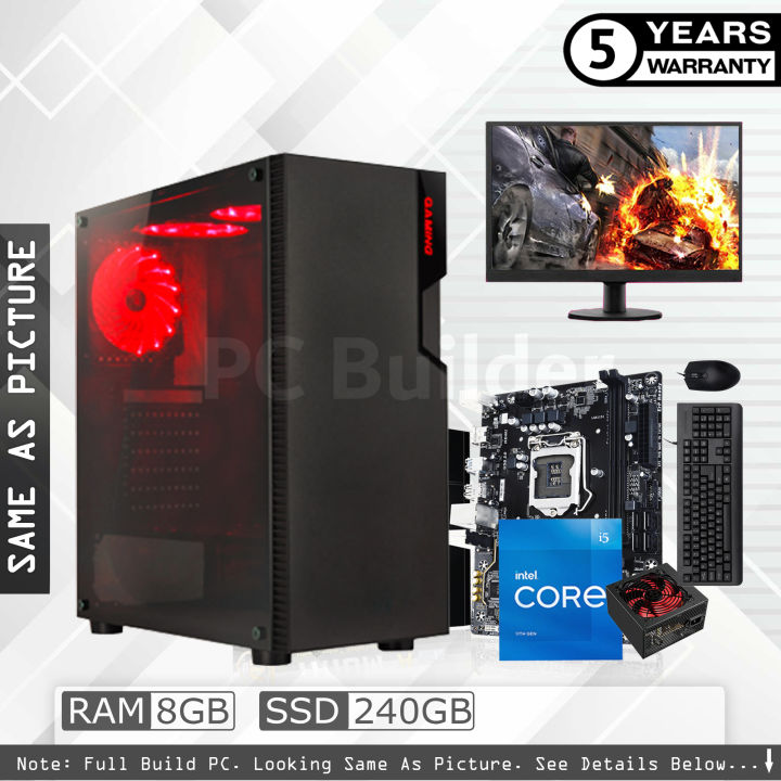 Intel Core i5-7500 7th Gen RAM 8GB SSD 240GB GPU 4GB Built In Gaming PC ...