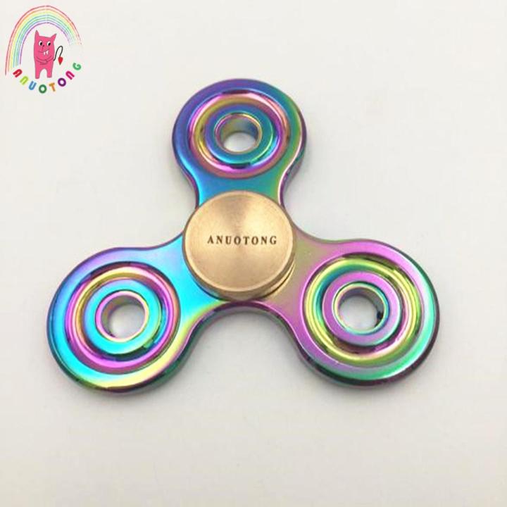 【happy one】ANUOTONG Tri-Spinner Fidget Spinner Colorful EDC Spinner ...