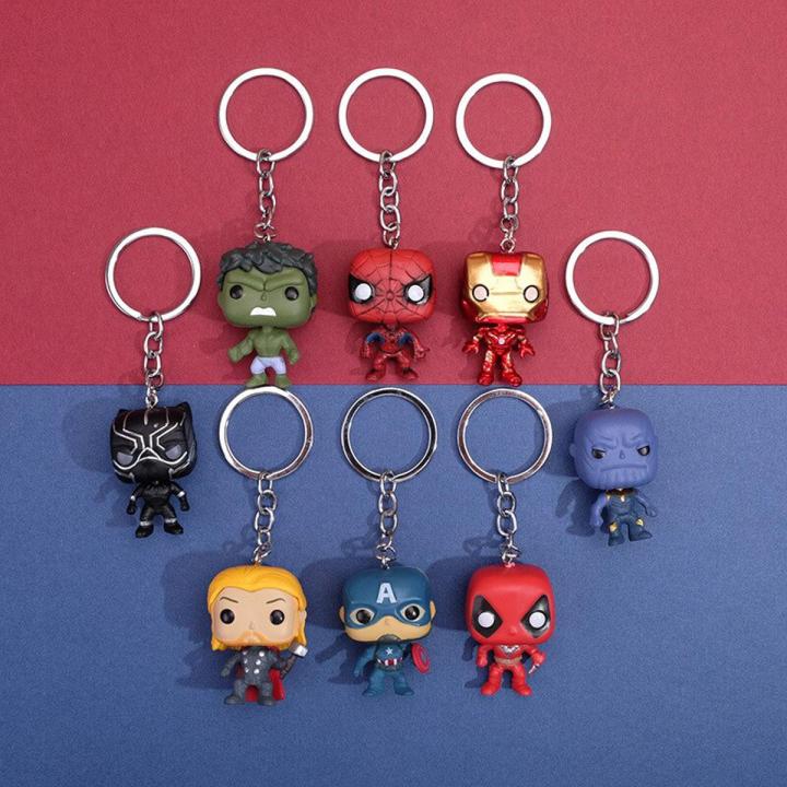 Marvel Legends Avengers Keychain Super hero Spiderman Iron Man Hulk Key ...