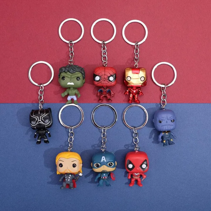 Marvel Legends Avengers Keychain Super hero Spiderman Iron Man Hulk Key ...