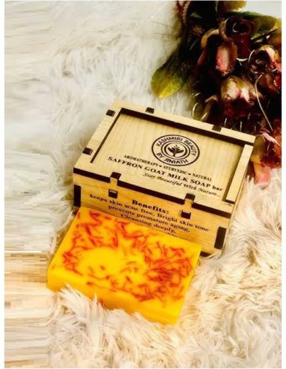 Kashmiri Beauty Super Saffron Goat Milk wooden box Bar Soap | Daraz.com.bd