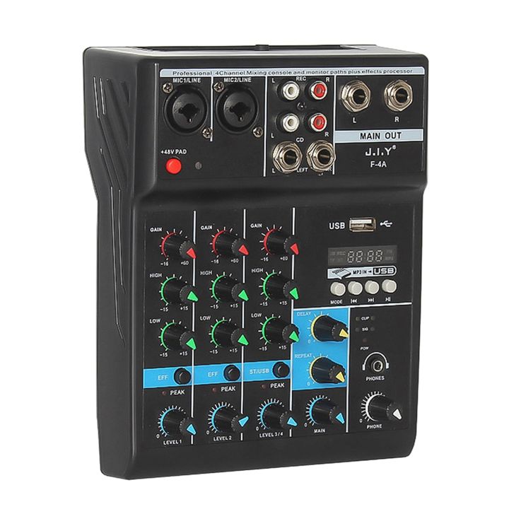Professional 4-Channel Mixing Console Home Computer Stage Mini Mixer ...