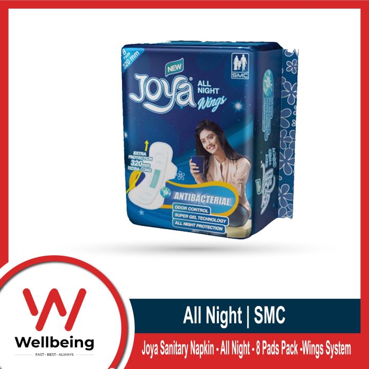 Joya Sanitary Napkin | All Night - 8 Pads Pack | Panty/Wings System- 1 ...
