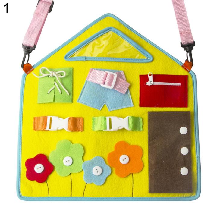 Busy Board Color Perception Hands-On Learning Cloth Zip Button Lace Up ...