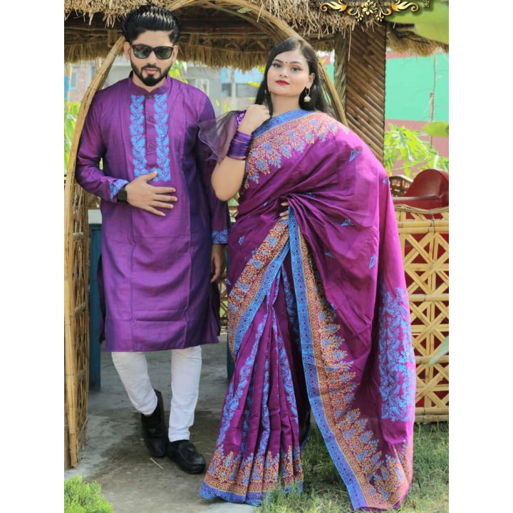Saree and Panjabi Combo for Couple - Panjabi - Panjabi For Men ...