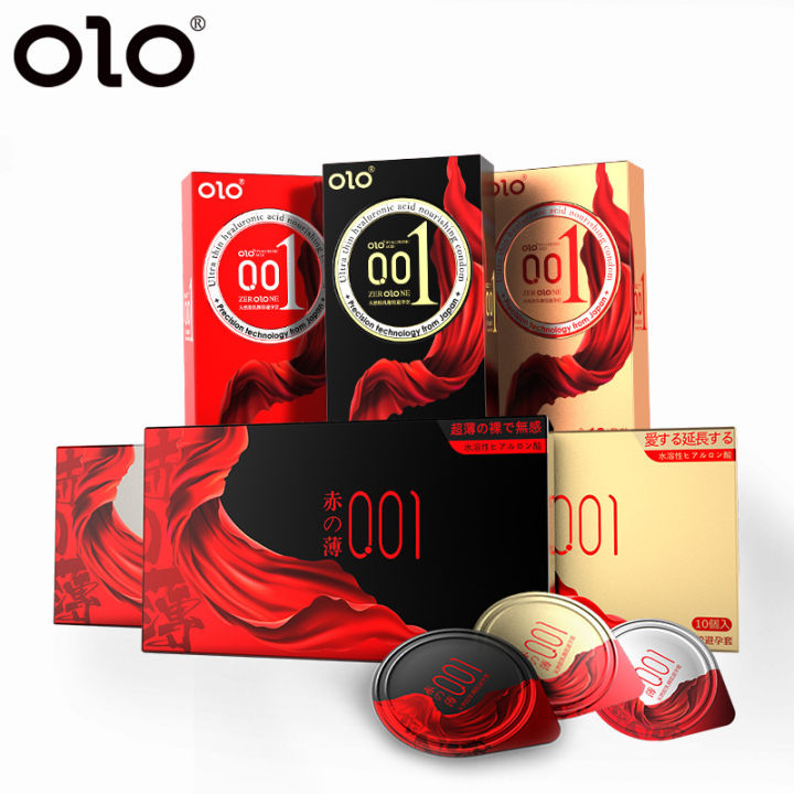 OLO Super Lubricating Red 001 Ultra Thin Condom Fun Adult Hotel Family ...
