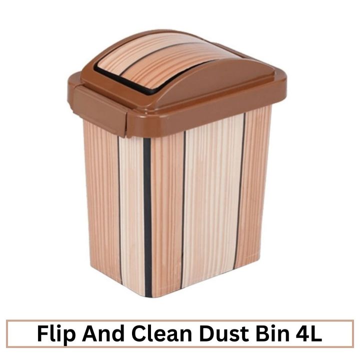 Flip And Clean Dust Bin, Plastic Mini Waste Bin Cute Flip Dustbin ...