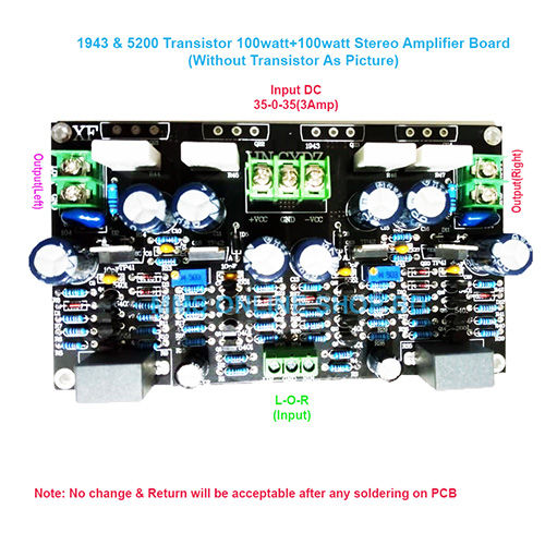 Stereo Amplifier Ready Board 1943+5200 High 100W+100W Amplifier Board ...