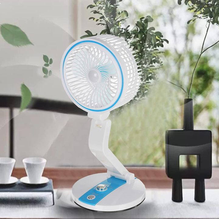 Rechargeable Folding Protable Fan With LED Light | Daraz.com.bd