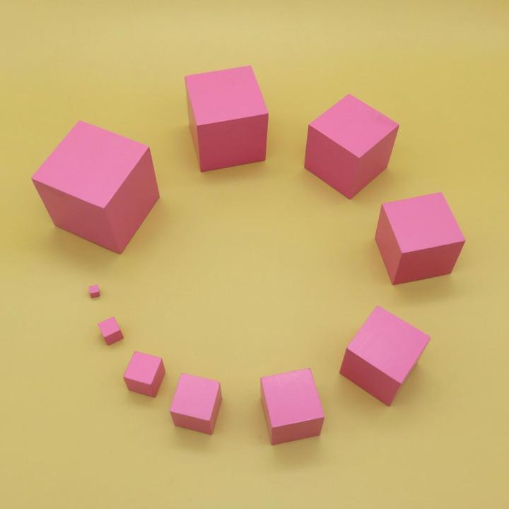 Montessori Pink Tower Size Sorting Matching Game Motor Skill for ...