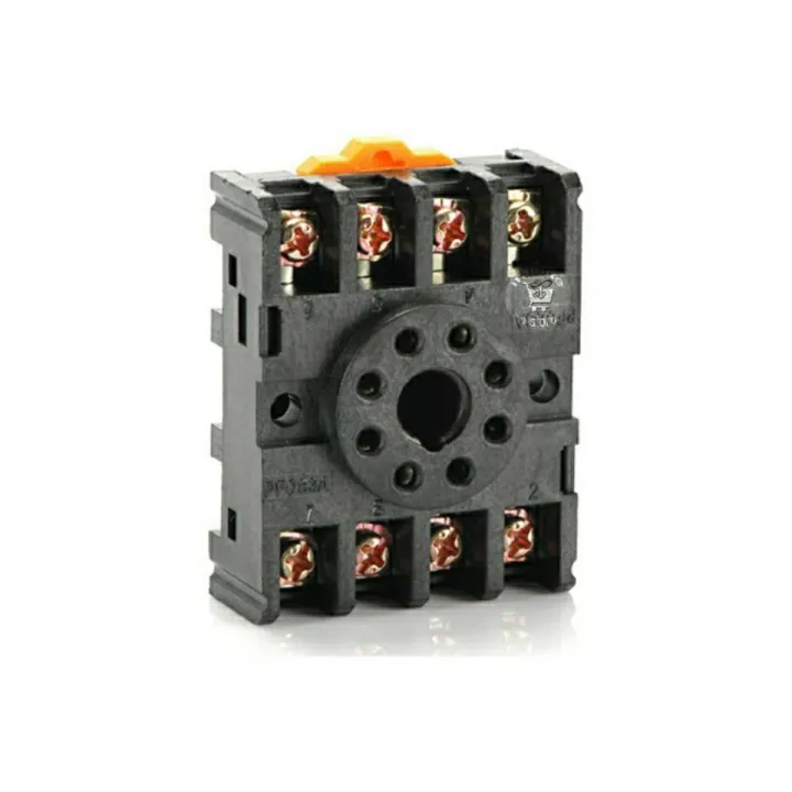 DIN Rail Mounted 8 Round Pins Relay Holder Socket 8 Pin Reay Base 2 ...