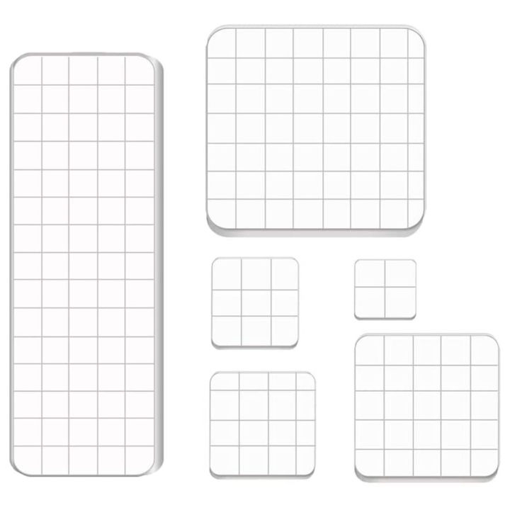 6 Pieces Stamp Blocks Acrylic Clear Stamping Blocks Tools with Grid ...
