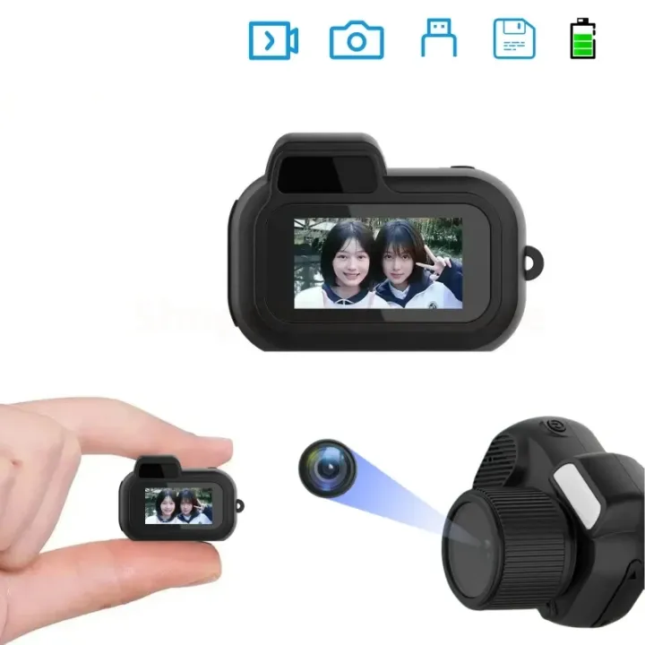 Mini Camera With Screen Indoor Home Outdoor Sport HD 1080p Portable ...