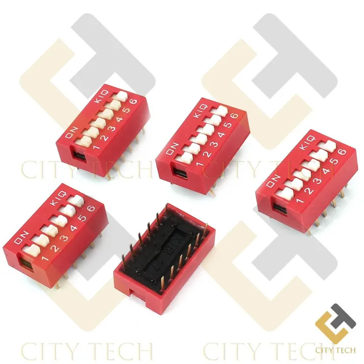 3Pcs 6 Position DIP Switch 2.54mm Pitch Horizontal DIP Switch Six ...
