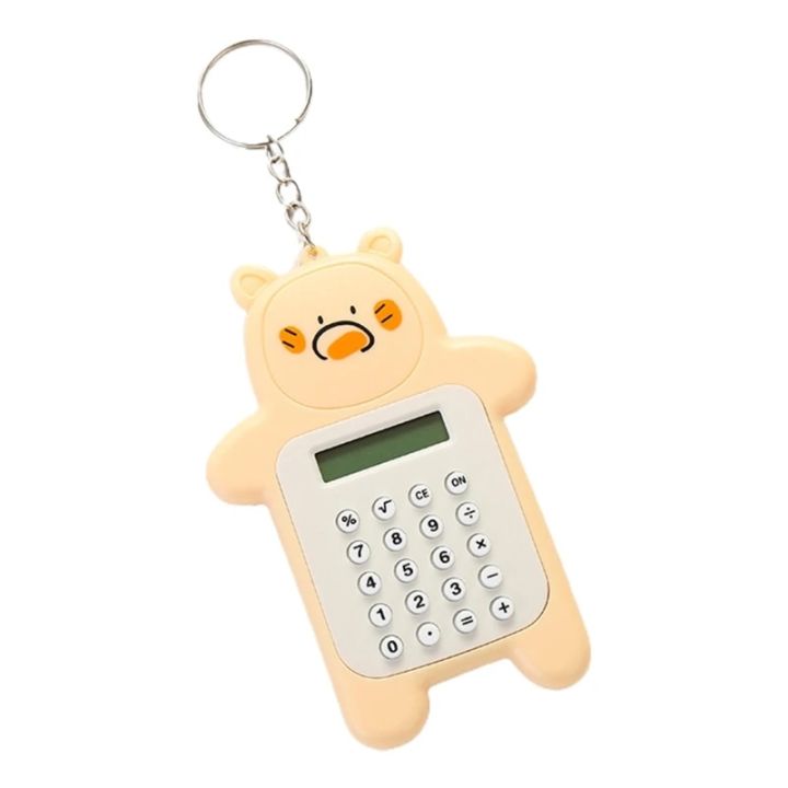 【Lejia】Cute Cartoon Calculator Bear 8 Digits Display with Keychain ...
