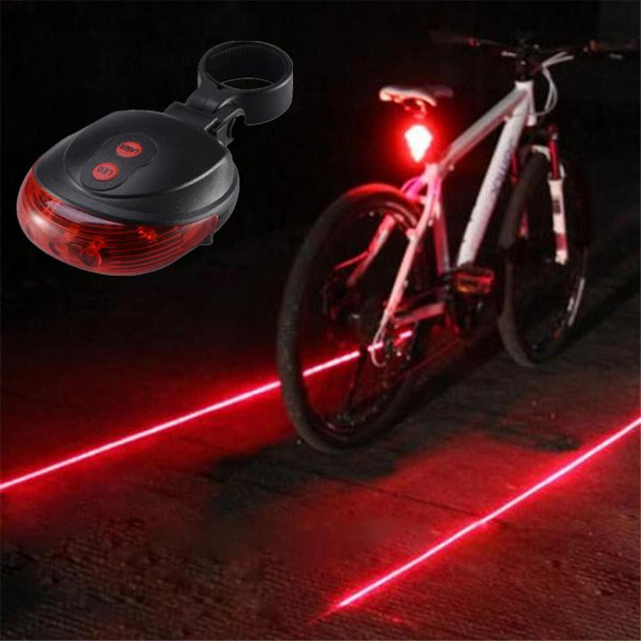 Bicycle Lasers Lights Waterproof 5 LED 2 Lasers 3 Modes Bike Taillight ...