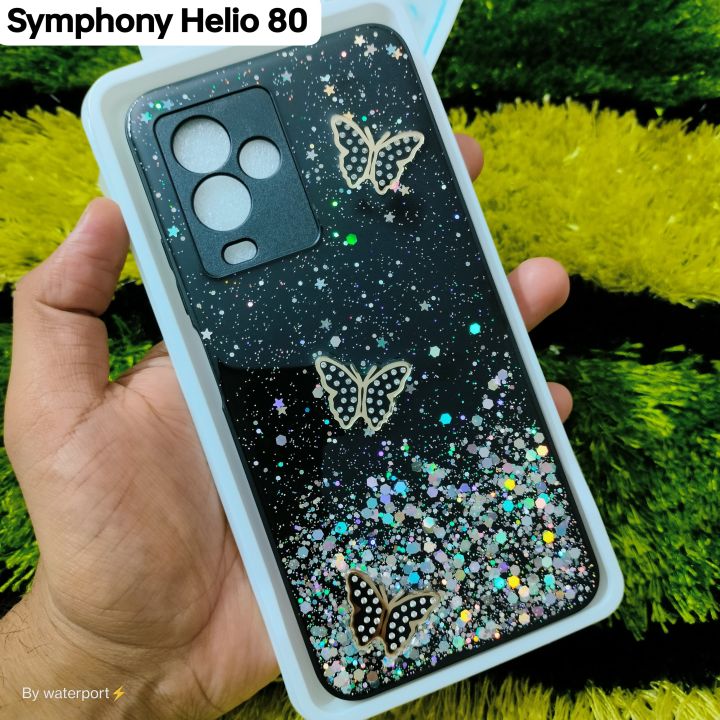Symphony Helio 80 Back Cover For Ladies Butterfly Luxury Premium ...
