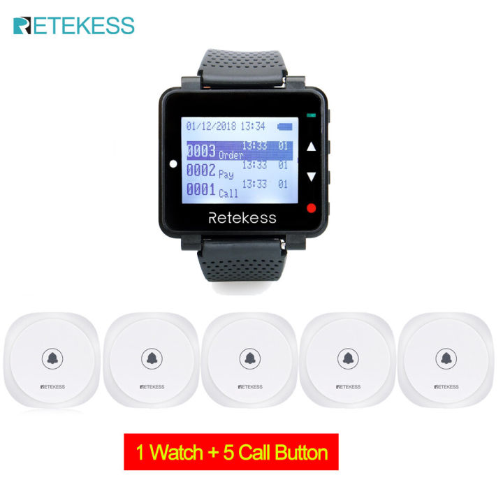 Retekess T128 Restaurant Pager Wireless Waiter Calling System Watch ...