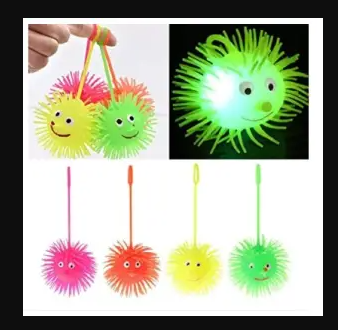 Lighting Puffer Soft Ball Rubber soft octopus ball very cute face(null ...