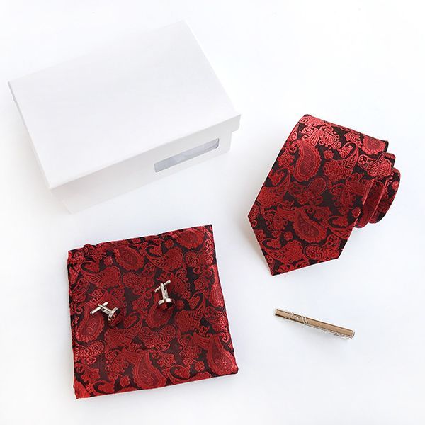 Floral Pattern Polyester Silk Neck Tie Set Box For Mens Stylish Outfit ...