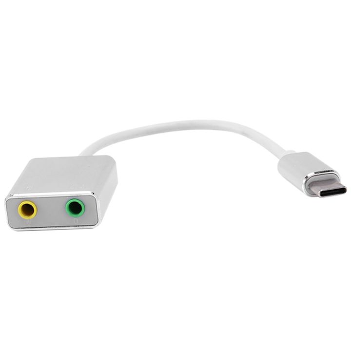 Connector Type C Cable Sound Card Splitter External Adapter Headphone ...