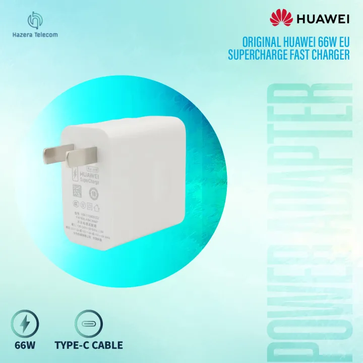 Original HUAWEI 66W EU Supercharge Fast Charger Wall Power Adapter 100CM 6A Type C Cable For ...